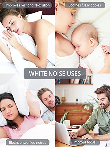 Sound Machine, White Noise Machine for Sleeping Adults Baby Kids, Portable Sound Therapy with 24 Soothing Sounds, Timer&Memory Function, Plug in or Battery Operated, 5 Volume Levels, USB Charge Port