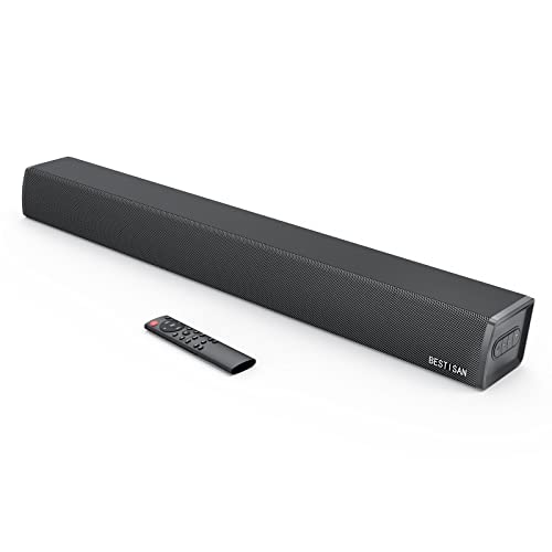 100W , BESTISAN TV Soundbar, Bluetooth 5.1 Wired and Wireless for TV/Home Theater/PC(6 Drivers, 105dB, 3 EQ Modes, HDMI-ARC, Bass Adjustable, 3D Surround Sound)