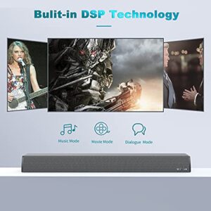 100W , BESTISAN TV Soundbar, Bluetooth 5.1 Wired and Wireless for TV/Home Theater/PC(6 Drivers, 105dB, 3 EQ Modes, HDMI-ARC, Bass Adjustable, 3D Surround Sound)