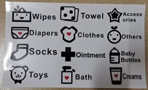 upgraded size baby diaper cart classification stickers