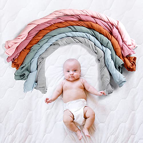 Knirose Newborn Baby Swaddle Blanket Unisex Swaddle Wrap Soft Silky Bamboo Muslin Swaddle Blankets Neutral Receiving Blanket for Newborn Boys and Girls Large 47 x 47 inches(120x120cm) (White)