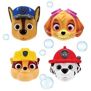 nickelodeon's paw patrol chase, marshall, rubble, and skye squirt toy set for childrens' bath time fun, multicolor, 4 piece