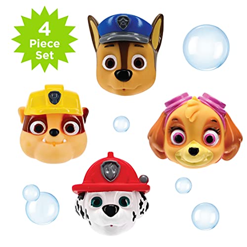 Nickelodeon's PAW Patrol Chase, Marshall, Rubble, and Skye Squirt Toy Set for Childrens' Bath Time Fun, Multicolor, 4 Piece