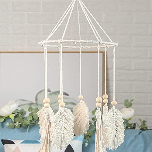 Boho Crib Mobile,Neutral Baby Crib Mobile,Baby Mobile for Crib,Boho Nursery Decor,Handmade Baby Mobile,Baby Ceiling Mobile Baby Nursery Decoration