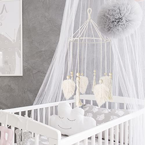 Boho Crib Mobile,Neutral Baby Crib Mobile,Baby Mobile for Crib,Boho Nursery Decor,Handmade Baby Mobile,Baby Ceiling Mobile Baby Nursery Decoration