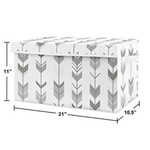 Sweet Jojo Designs Grey Woodland Arrow Boy or Girl Small Fabric Toy Bin Storage Box Chest For Baby Nursery or Kids Room - Gray and White Mod Modern