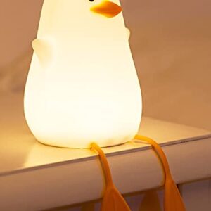 Ammonite Nursery Night Light, Cute Silicone Duck Lamp for Kids, Soft Silicone Kids Nursery Nightlight USB LED Touch Lamp Kids Bedroom Decor as Xmas Birthday Gifts for Boys Girls