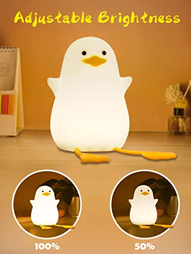 Ammonite Nursery Night Light, Cute Silicone Duck Lamp for Kids, Soft Silicone Kids Nursery Nightlight USB LED Touch Lamp Kids Bedroom Decor as Xmas Birthday Gifts for Boys Girls