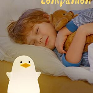 Ammonite Nursery Night Light, Cute Silicone Duck Lamp for Kids, Soft Silicone Kids Nursery Nightlight USB LED Touch Lamp Kids Bedroom Decor as Xmas Birthday Gifts for Boys Girls