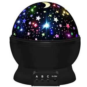 night light for kids, kids night light, star night light projector, star projector 360 degree rotation - 4 led bulbs 16 light color changing with usb cable,lamp ceiling lights for kids bedroom