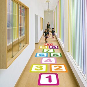 Haokaini 10 Number Lattice Floor Sticker Wall Decals Funny Number Hopscotch Game Wall Sticker for Baby Room Bedroom Classroom Ground Corridor Nursery