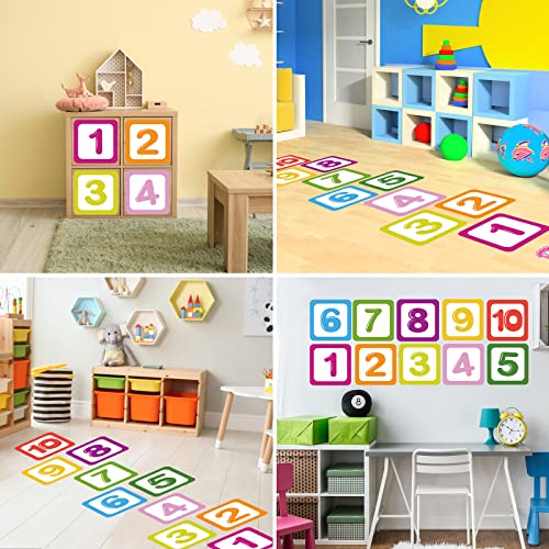 Haokaini 10 Number Lattice Floor Sticker Wall Decals Funny Number Hopscotch Game Wall Sticker for Baby Room Bedroom Classroom Ground Corridor Nursery