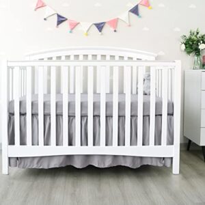 Waterproof Crib Mattress Protector & Crib Skirt [Light Grey]