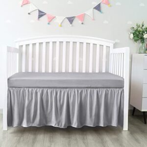 Waterproof Crib Mattress Protector & Crib Skirt [Light Grey]