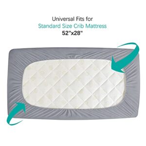 Waterproof Crib Mattress Protector & Crib Skirt [Light Grey]