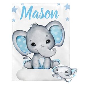 personalized baby blanket with name custom elephant baby blankets for girls baby boy gifts baby products super soft blankets for newborns nursery decor neutral