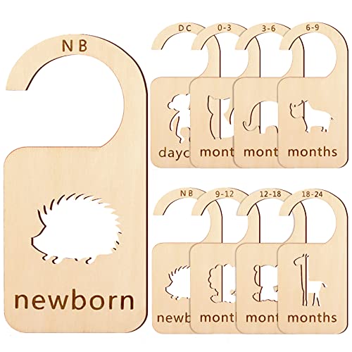 8 Pieces Baby Closet Dividers Animal Theme Nursery Clothes Dividers Closet Organizers for Infant from Newborn to 24 Months Baby Home Nursery Decor with Daycare Baby Wardrobe Divider Arrange Clothes