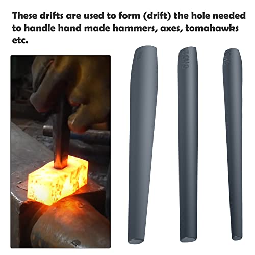 Blacksmith Drift Set Blacksmithing Knifemakers Tomahawk Ax and Mouse Hammer Drift For Forging Tongs, Hammer, Axe (3 Pcs)