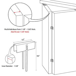 BILLROAD Metal Bifold Door Lock - Double Door Child Safety Locks Keep Toddler, Cats&Dogs Out of Closets, Cabinets, Pantry - No Need Install (1PC)