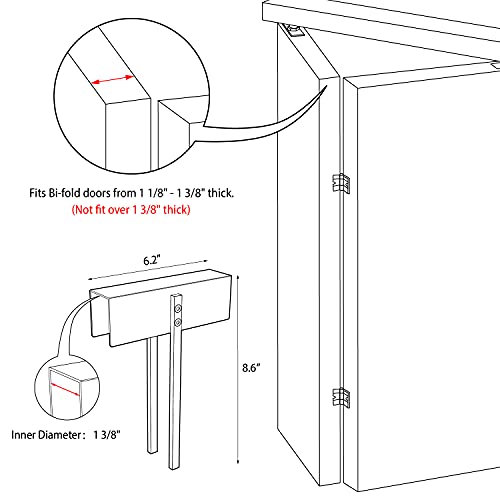 BILLROAD Metal Bifold Door Lock - Double Door Child Safety Locks Keep Toddler, Cats&Dogs Out of Closets, Cabinets, Pantry - No Need Install (1PC)