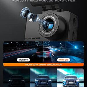 WOLFBOX Dash Cam Front and Rear, D07 4K Dash Camera for Cars with WiFi GPS, 4K/2.5K + 1080P Dual Dashcam with 2.45" LCD, 170°FOV, Night Vision, Loop Recording, Smart Parking Monitor, Magnetic Mount