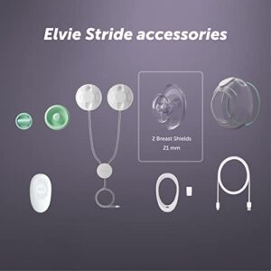 Elvie Stride Breast Pump Breast Shield - 21mm | 2 Pack | Nipple Shield Flange for Pumping Breast Milk | Breastfeeding Essentials for Electric Breast Pumps | BPA Free, Dishwasher Safe