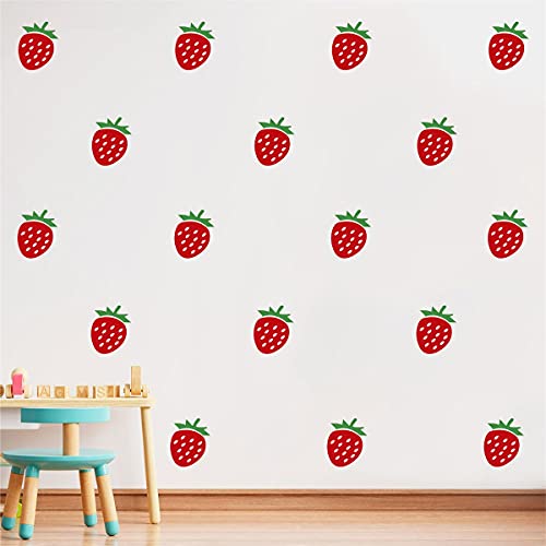 Red Strawberry DIY Wall Decor Stickers Kids Room Baby Nursery Decor Peel and Stick Baby Girl Room Decoration BK011 (Red)