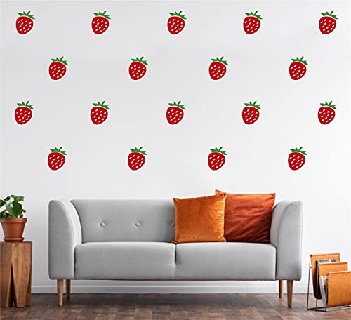 Red Strawberry DIY Wall Decor Stickers Kids Room Baby Nursery Decor Peel and Stick Baby Girl Room Decoration BK011 (Red)