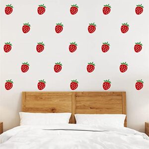 Red Strawberry DIY Wall Decor Stickers Kids Room Baby Nursery Decor Peel and Stick Baby Girl Room Decoration BK011 (Red)