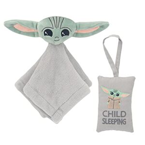 lambs & ivy star wars the child/baby yoda security blanket/door pillow gift set