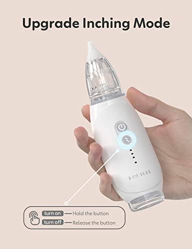 Nasal Aspirator for Baby, HAUTURE Baby Nose Sucker, Self-Cleaning Nose Cleaner for Toddler, 3 Suction Levels, 2 Modes, Nasal Tweezers, 5 Hours Fast Charge for 60 Days