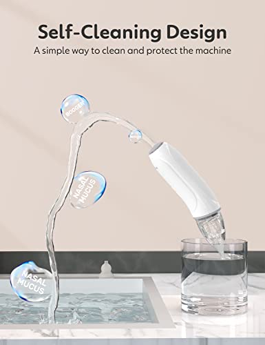 Nasal Aspirator for Baby, HAUTURE Baby Nose Sucker, Self-Cleaning Nose Cleaner for Toddler, 3 Suction Levels, 2 Modes, Nasal Tweezers, 5 Hours Fast Charge for 60 Days