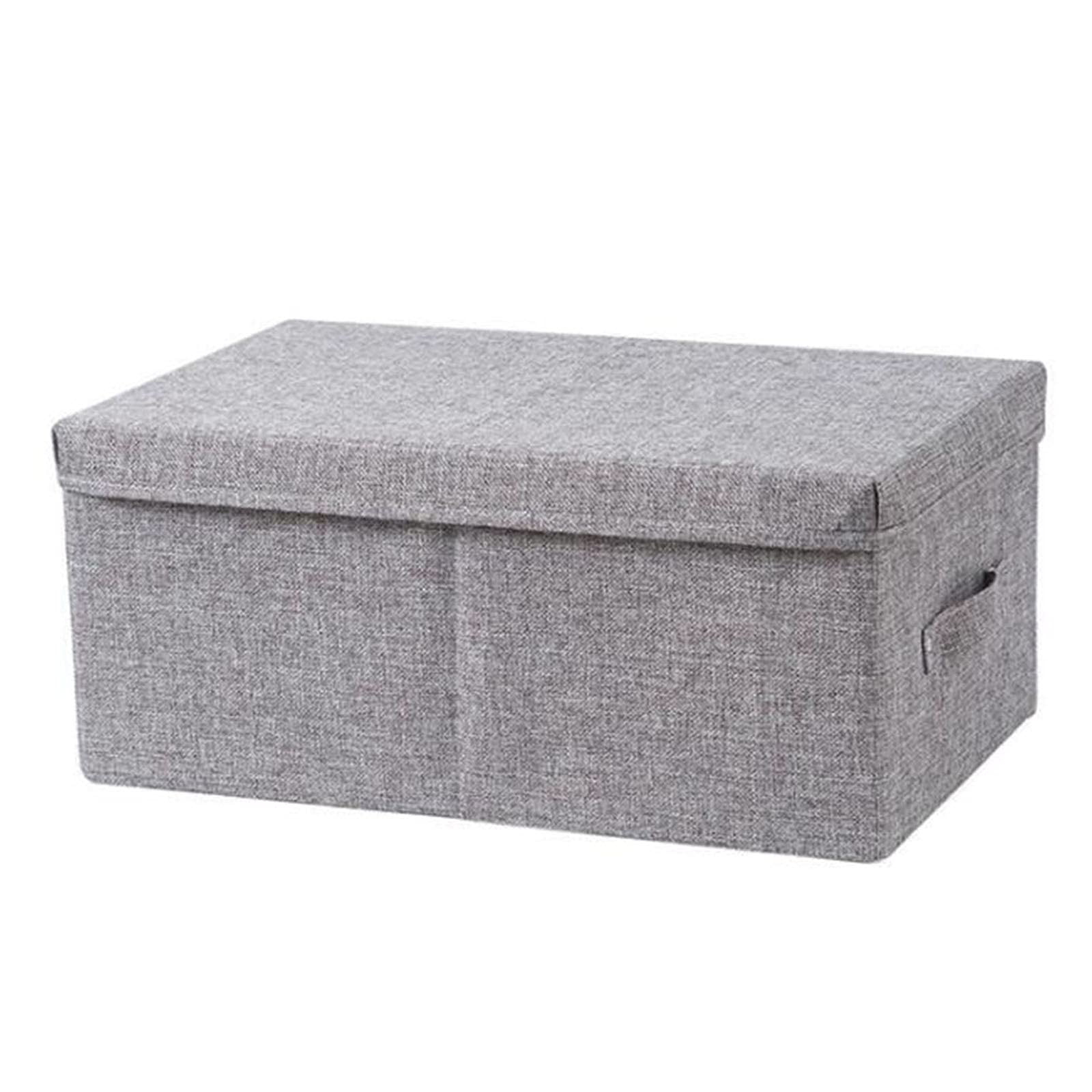 Foldable Felt Storage Basket, Closet Storage Bins Cube Felt Box Felt Drawer Organizer Linen Woven Baskets for Magazine Books Newspapers Kids Toys Clothes Towels (Grey, LxWxH 18.5x11x8.3)