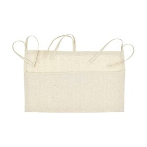 YeeMan Linen Baby Bedside Hanging Storage Bag,2 Pockets Organizer for Baby Cribs and Toys (Burlywood)