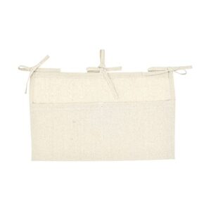 YeeMan Linen Baby Bedside Hanging Storage Bag,2 Pockets Organizer for Baby Cribs and Toys (Burlywood)