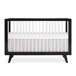 Dream On Me Carter 5-in-1 Full Size Convertible Crib / 3 Mattress Height Settings/JPMA Certified/Made of New Zealand Pinewood/Sturdy Crib Design, Black & White