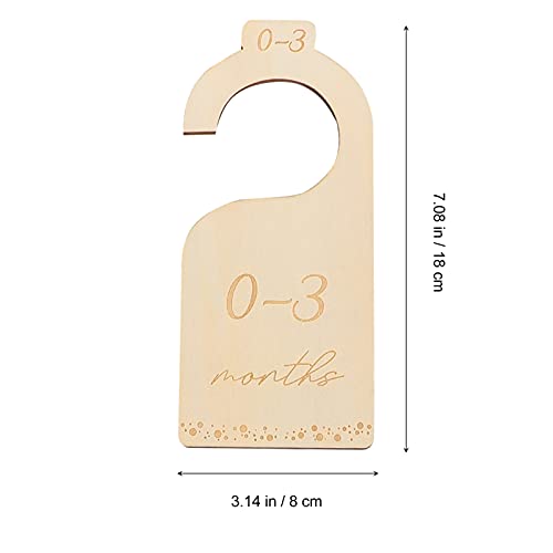 jojofuny 7 Pack Wood Baby Closet Size Dividers Newborn Baby Closet Hanging Closet Dividers from Newborn Infant to 24 Months for Boy and Girl Home Nursery Clothes Organizers, Style. 2