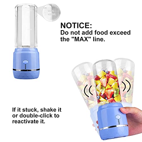 CORESLUX Portable Personal Size Blender, Smoothies and Shakes Blender Mini Shakes Juicer Cup USB Rechargeable Handheld Fruit Machine (2 juicing cups)