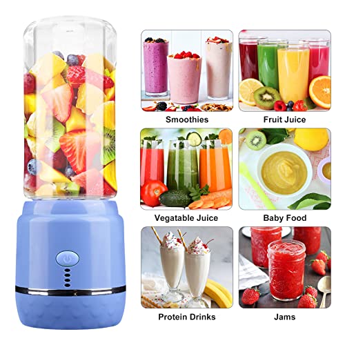 CORESLUX Portable Personal Size Blender, Smoothies and Shakes Blender Mini Shakes Juicer Cup USB Rechargeable Handheld Fruit Machine (2 juicing cups)