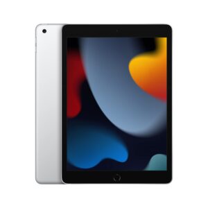 apple ipad (9th generation): with a13 bionic chip, 10.2-inch retina display, 64gb, wi-fi, 12mp front/8mp back camera, touch id, all-day battery life – silver