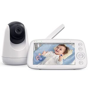 hipp baby monitor, 5" 720p video baby monitor with pan-tilt-zoom camera, audio and visual monitoring, infrared night vision and thermal monitor，2-way talk, 900ft range, 4500mah rechargeable battery