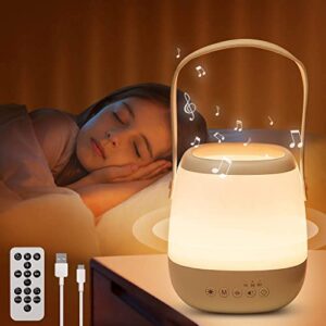 one fire night light for kids+sound machine baby night light, 35 lighting modes & dimmable kids night lights for bedroom, portable & rechargeable battery night light for kids,remote+timer nursery lamp