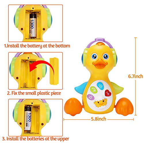 Baby Musical Duck Toy Dancing Walking Tummy Time Toys Light Up Infant Toys 0-3 3-6 Month Baby Toys 6-12 12-18 Months Gifts for 1 Year Old Boys Girls Baby Learning Development Toy Toddler Toys Age 1-2