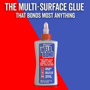 Weldbond Multi-Surface, Non-Toxic Adhesive Glue, Bonds Most Anything. Wood Glue or for Crafts Fabric Glass Mosaic Carpet Ceramic Tile Metal Stone & More. ​Dries Crystal Clear 5.4oz /160ml - 2 Pack