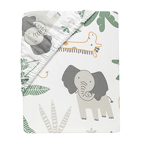 Lambs & Ivy Jungle Friends 100% Cotton Safari Animals Baby Fitted Crib Sheet