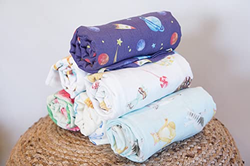 immispace - Ultra Soft Swaddle Blanket | Muslin Blankets for Girls & Boys | Newborns & Infants Gifts | 30% Organic Cotton + 70% Rayon | Large 47" x 47" | Machine Washable (Fire Truck)