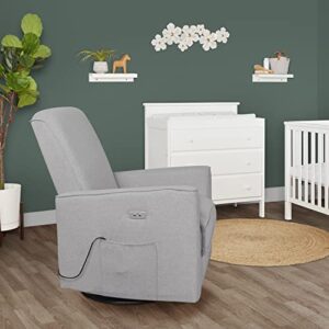 Evolur Harlow Deluxe Glider with Massager |Recliner| Rocker in Light Grey