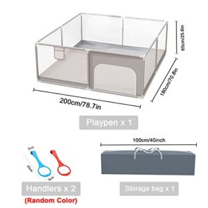 Baby Playpen, 79 x 71 inches Large Playard with Gate for Toddlers, Kids Safety Play Center Yard, Indoor & Outdoor Activity Center for Babies Infants