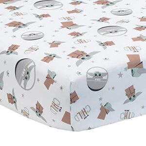 lambs & ivy star wars mandalorian the child/baby yoda/grogu fitted crib sheet