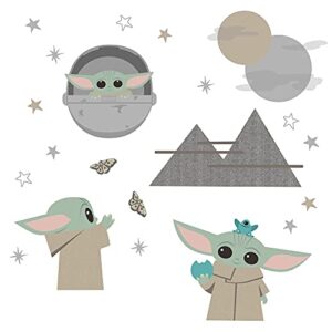 lambs & ivy star wars the mandalorian the child/baby yoda wall decals